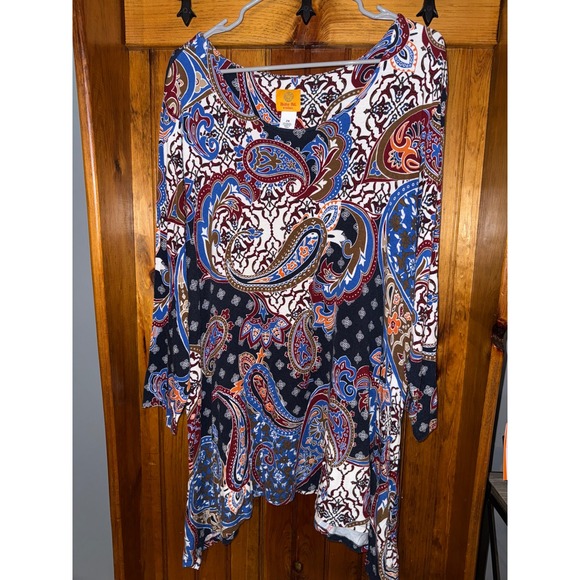 Ruby Rd. | Tops | Ruby Rd Womens 2x Multicolor Paisley Print 34 Sleeve ...
